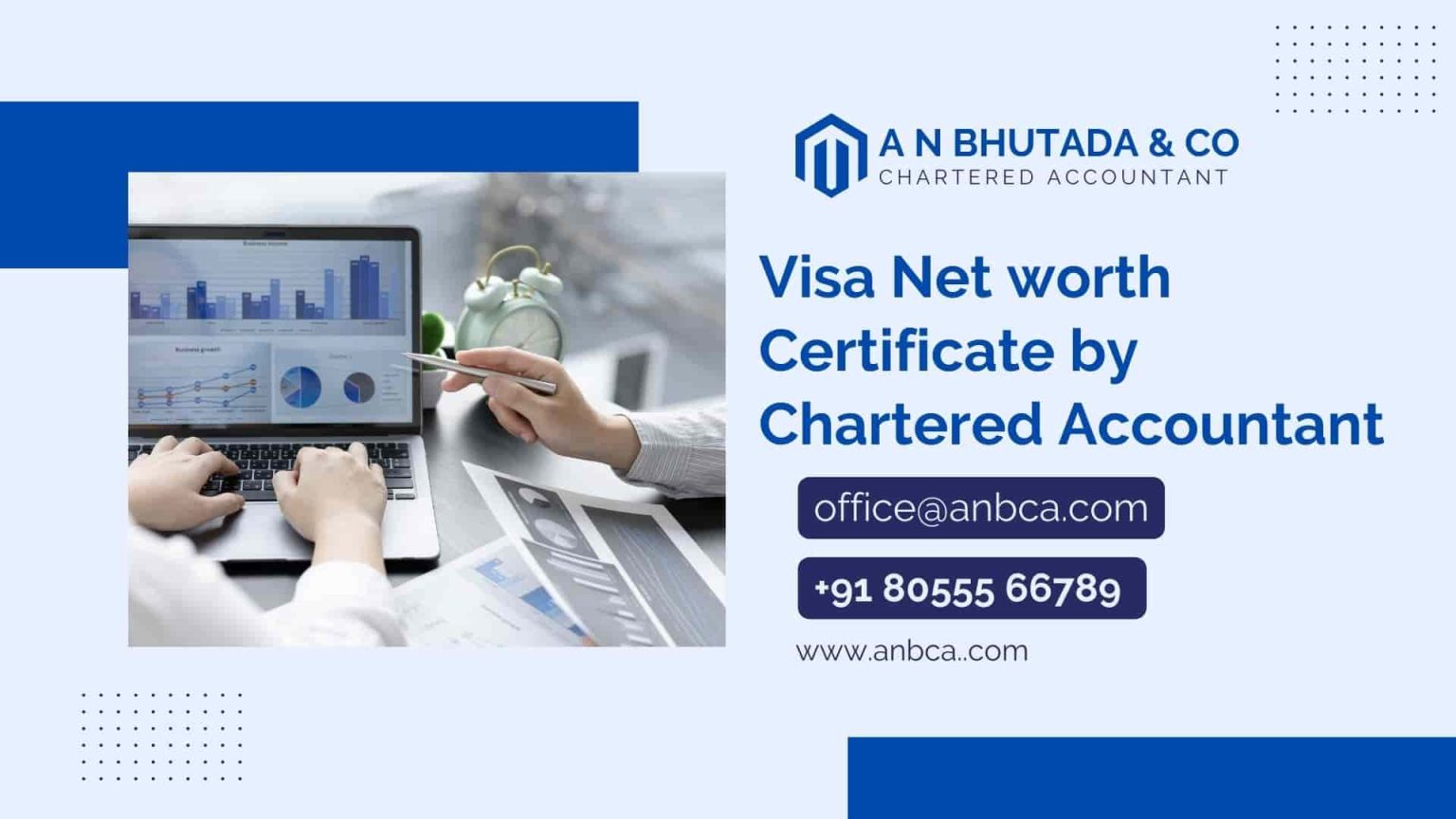 Net worth Certificate for Visa by Chartered Accountant Rs 2500/-